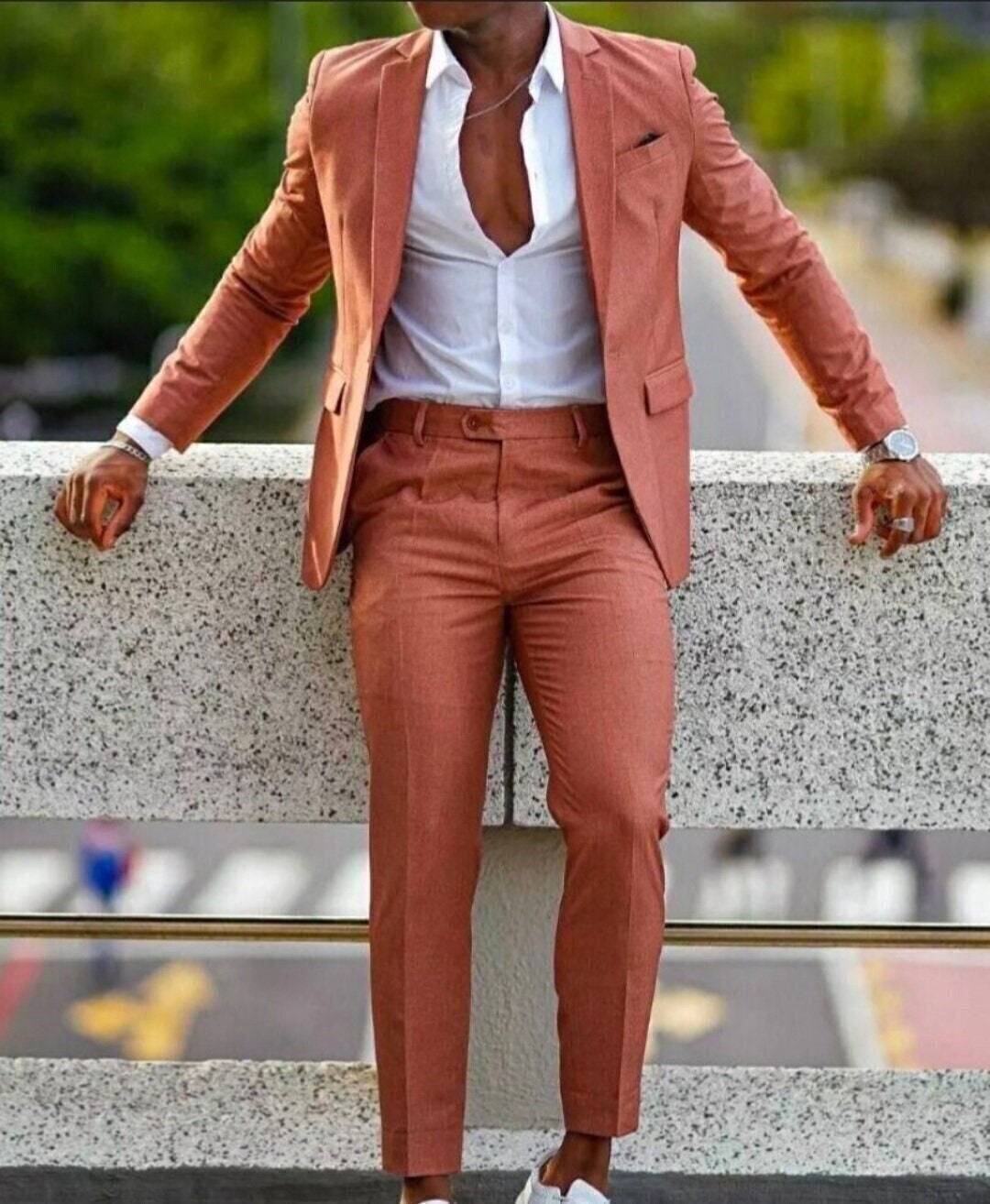 MEN SUITS, Suits for Men Peach Tuxedo Wedding Suit, Dinner Suits ...