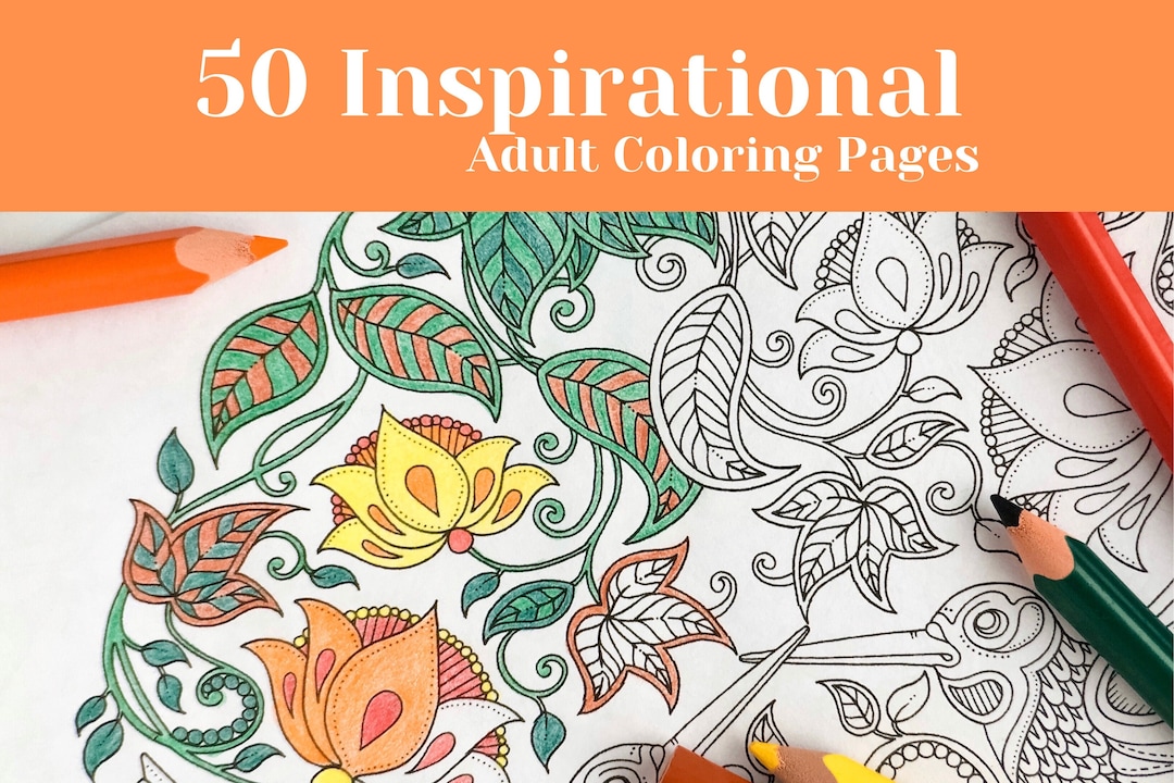 50 Coloring Pages for Adults and Teens Printable - Etsy