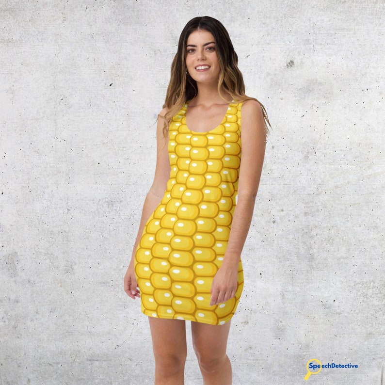 Corny Corn Cob Cosplay, Halloween Costume, or Thanksgiving Outfit Fitted Sheath or Pencil Skirt ...