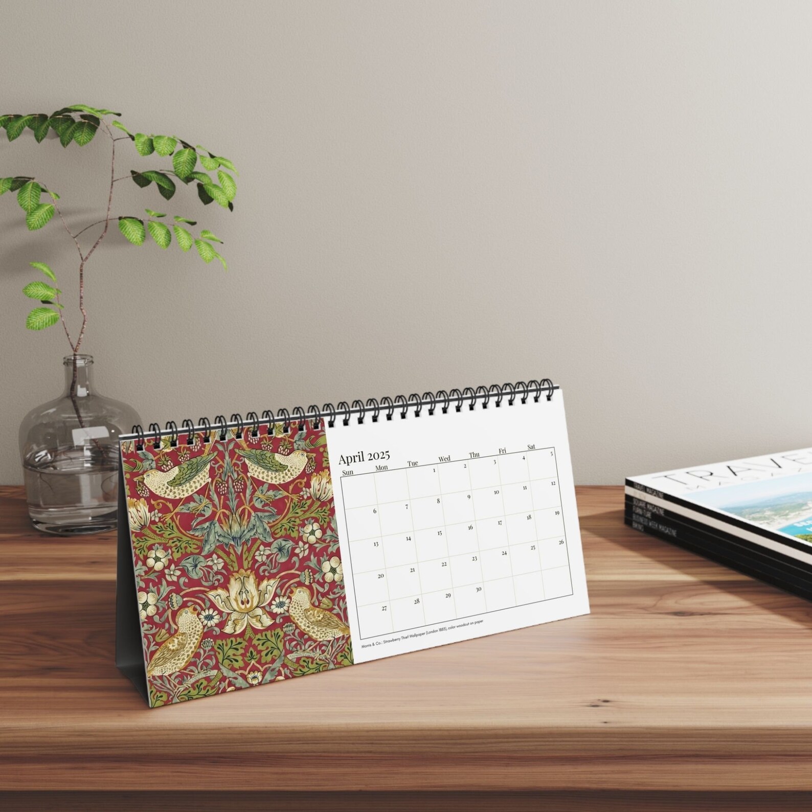 William Morris Desk Calendar Windrush Pattern, Vintage Floral Designs ...