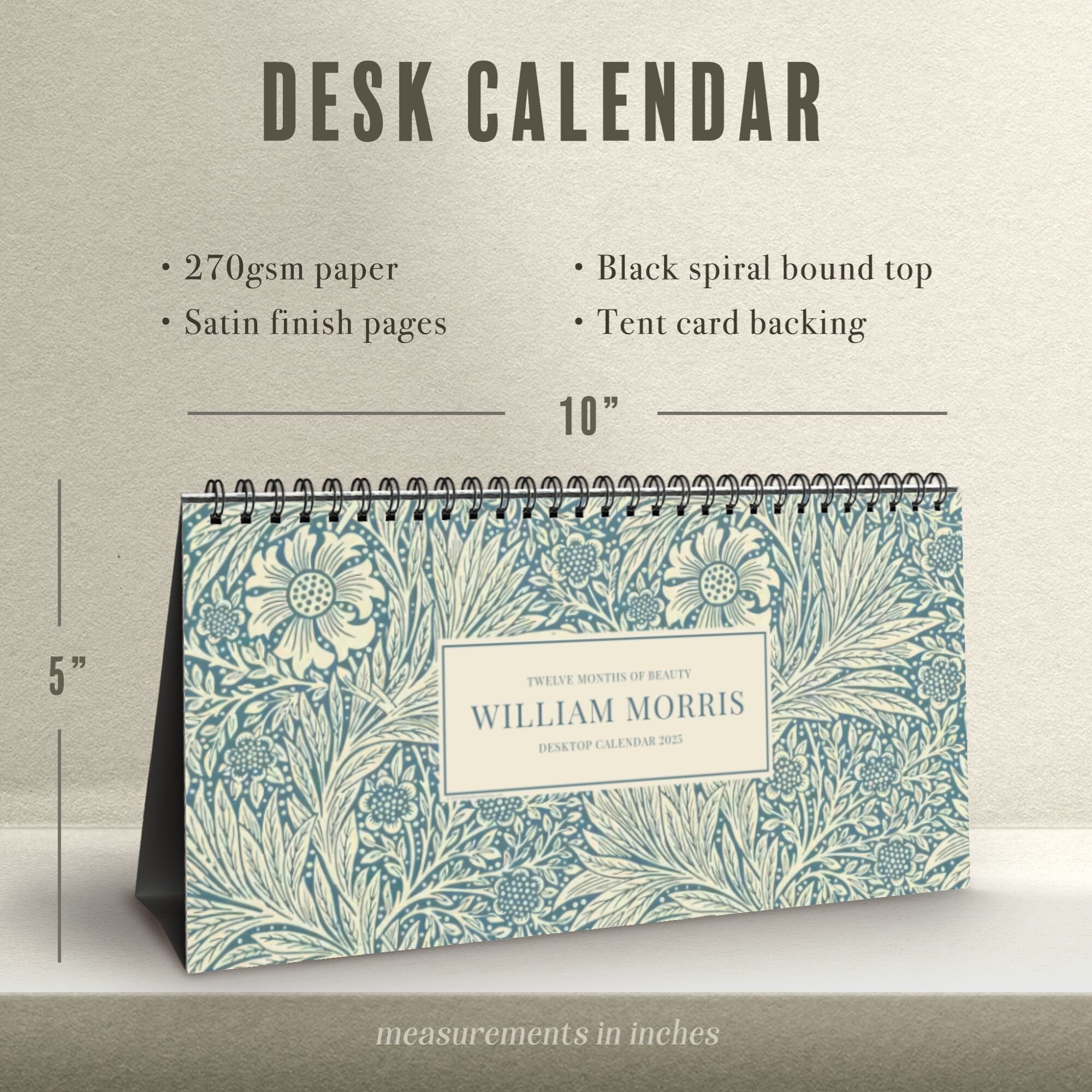 William Morris Desk Calendar Marigold Pattern, Vintage Floral Designs ...