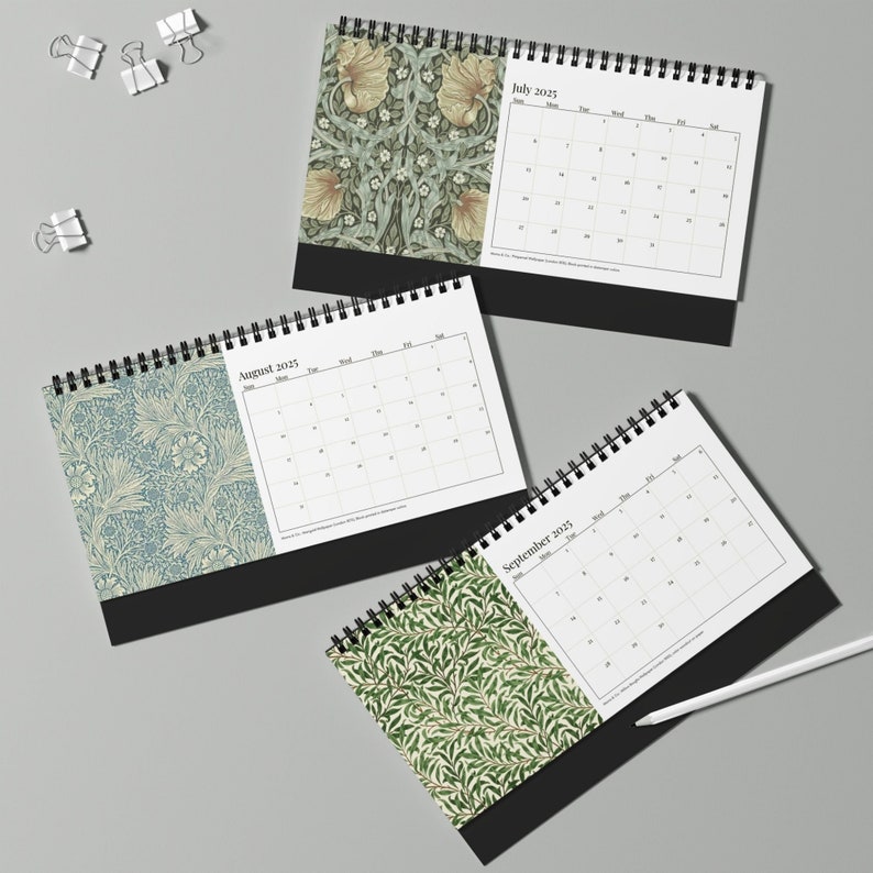 William Morris Desk Calendar - Golden Lily Pattern, Vintage Floral ...