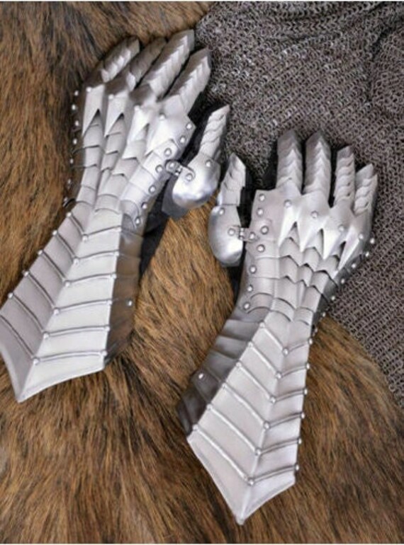 Steel Adult Gloves Armor Gauntlets 15th Century German Style Gothic ...