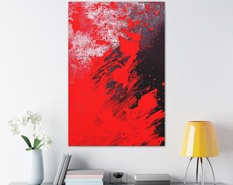 Red Abstract Wall Art Canvas - Etsy