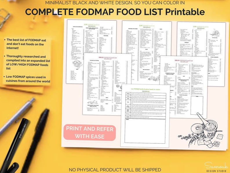 FODMAP Diet Grocery List, Printable Fodmap Pdf, Complete Low FODMAP ...