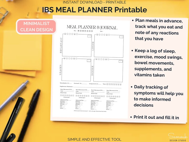 Low Fodmap Daily Meal Planner, Daily Meal Planner, SIBO Meal Planner ...