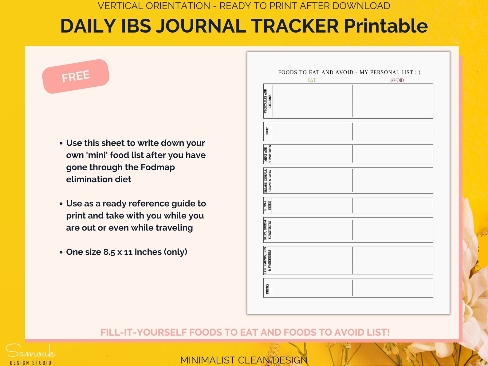 Daily IBS Symptom Diary, Irritable Bowel Syndrome Sheet, IBS Food ...