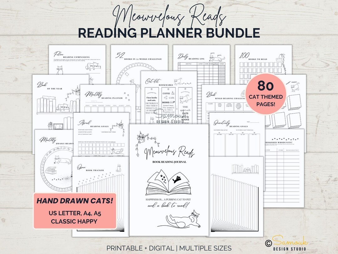 Book Reading Planner Bundle Printable, Printable Reading Challenge,book ...