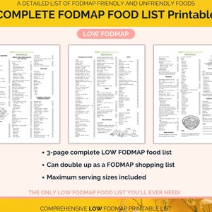FODMAP Diet Grocery List, Printable Fodmap Pdf, Complete Low FODMAP ...