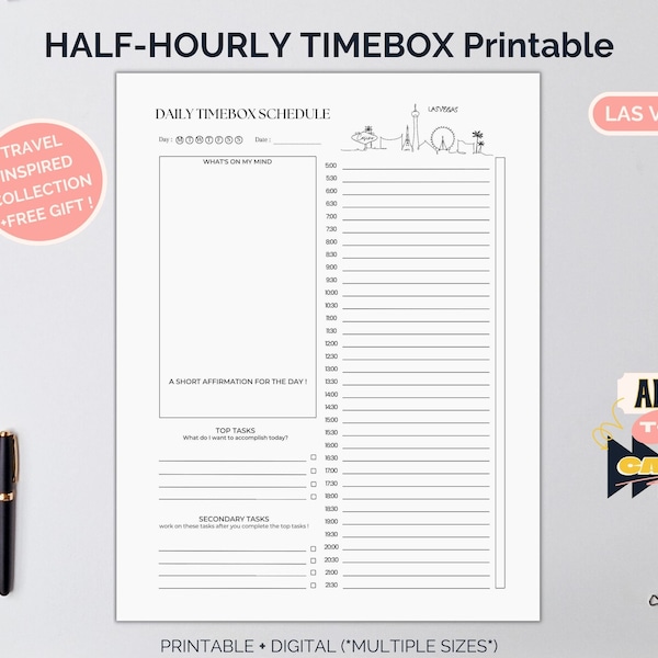 Printable Daily Time Box - Etsy