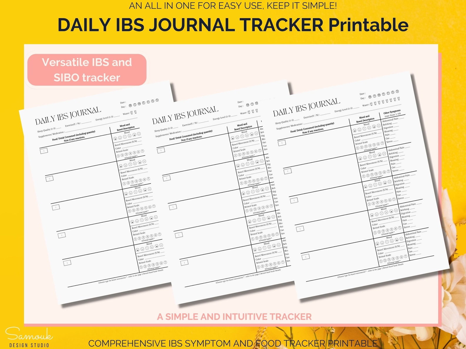 Daily IBS Symptom Diary, Irritable Bowel Syndrome Sheet, IBS Food ...
