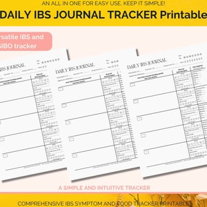 Daily IBS Symptom Diary, Irritable Bowel Syndrome Sheet, IBS Food ...