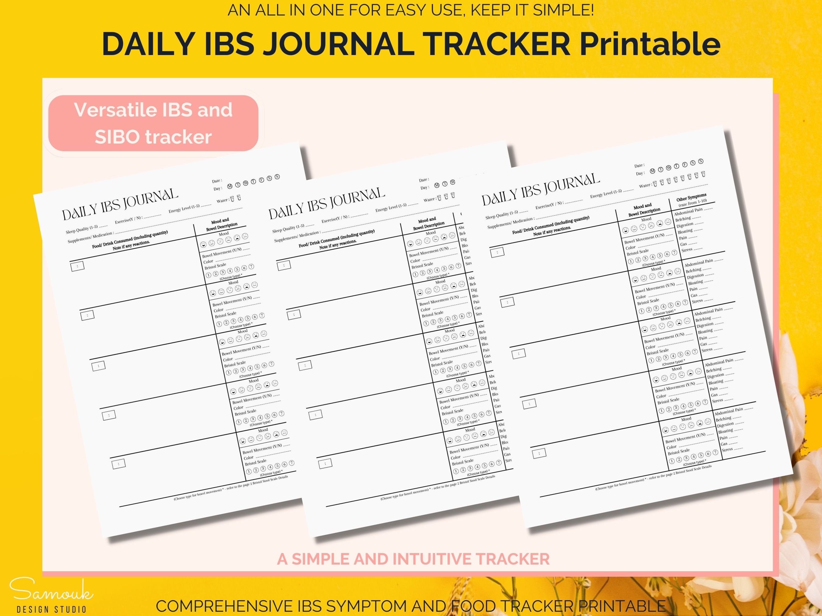 Daily IBS Symptom Diary, Irritable Bowel Syndrome Sheet, IBS Food ...