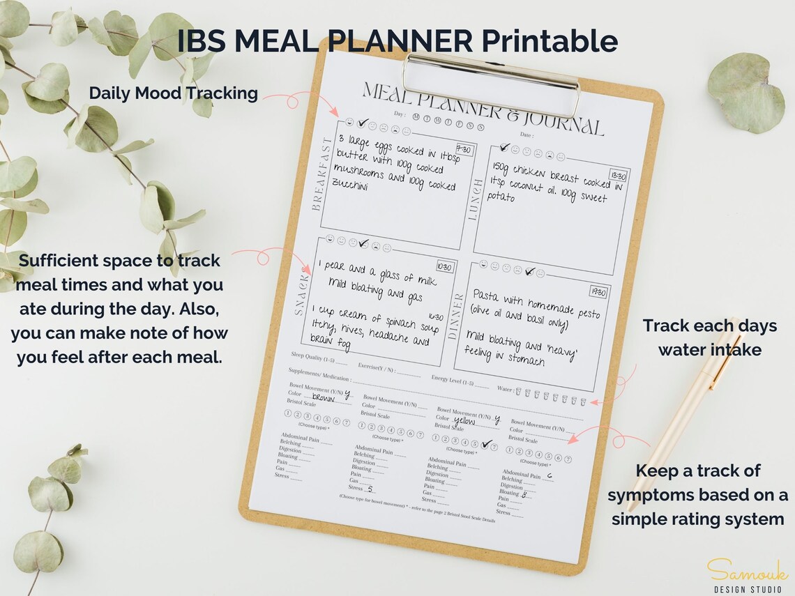 Low Fodmap Daily Meal Planner, Daily Meal Planner, SIBO Meal Planner ...
