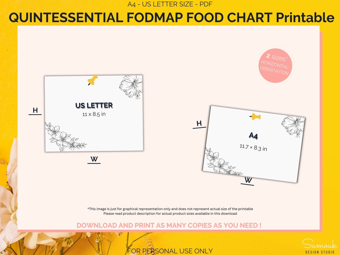 FODMAP Food Chart, Low and High Fodmap Diet (PDF) - Etsy