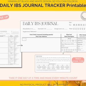 Daily IBS Symptom Diary, Irritable Bowel Syndrome Sheet, IBS Food ...