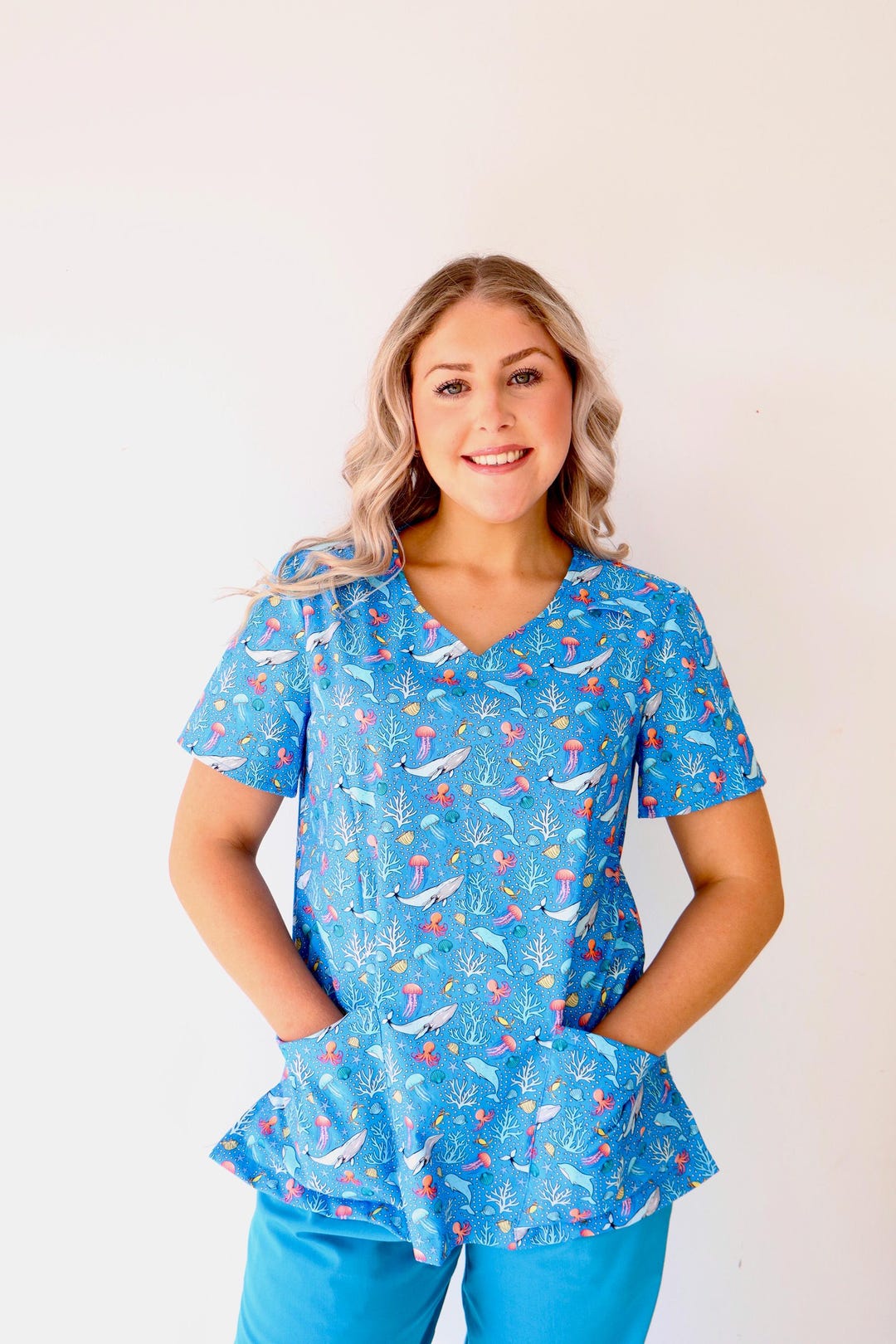 Marine Life Scrub Top - Etsy