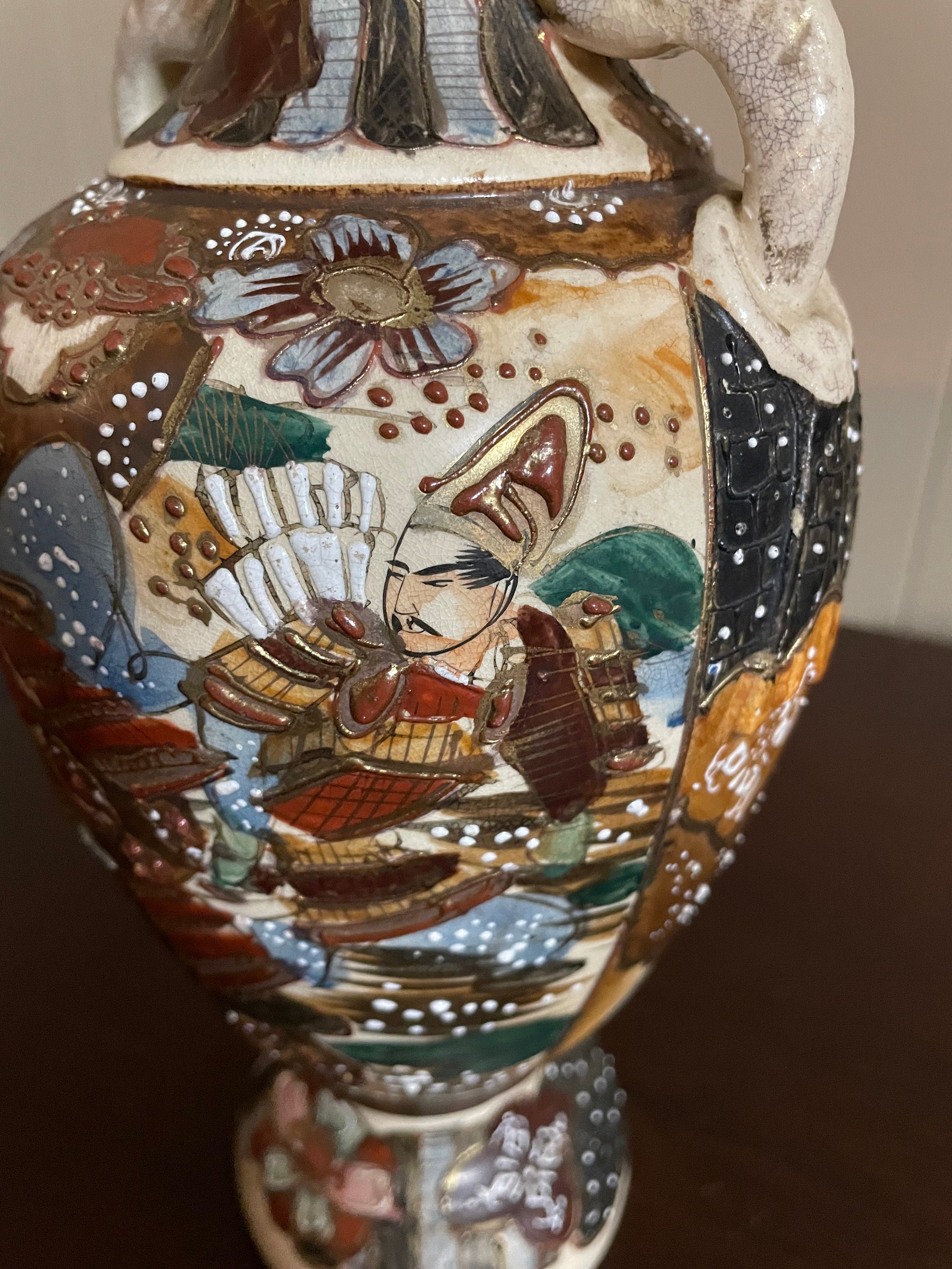 Hand Painted Satsuma Vase With Handles! - Etsy