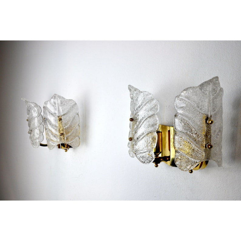 Pair of Carl Fagerlund With Murano Leaves Sconces Italy 1970 - Etsy