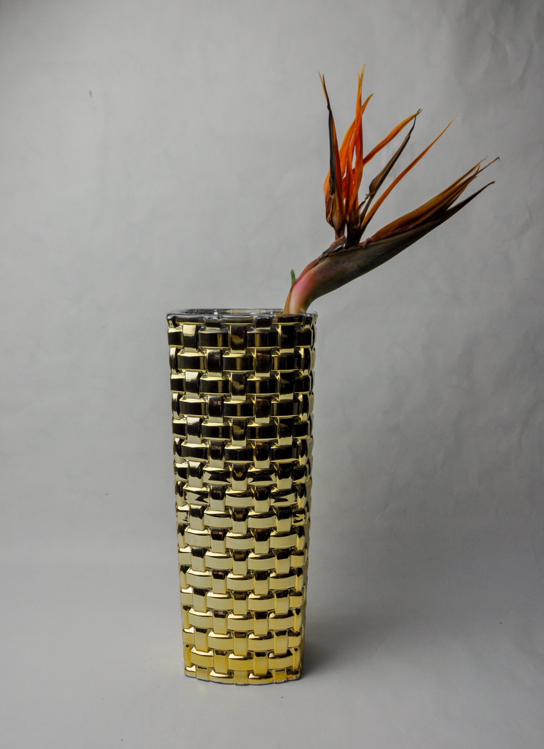 Golden Bamboo Effect Glass Vase by Nachtmann Germany 1980 - Etsy