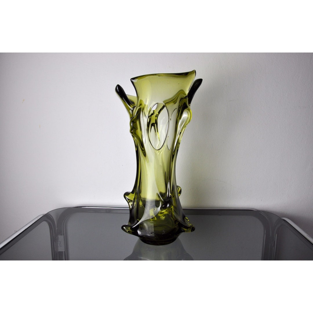 Green Seguso Vase in Murano Glass, Italy, 1960 - Etsy