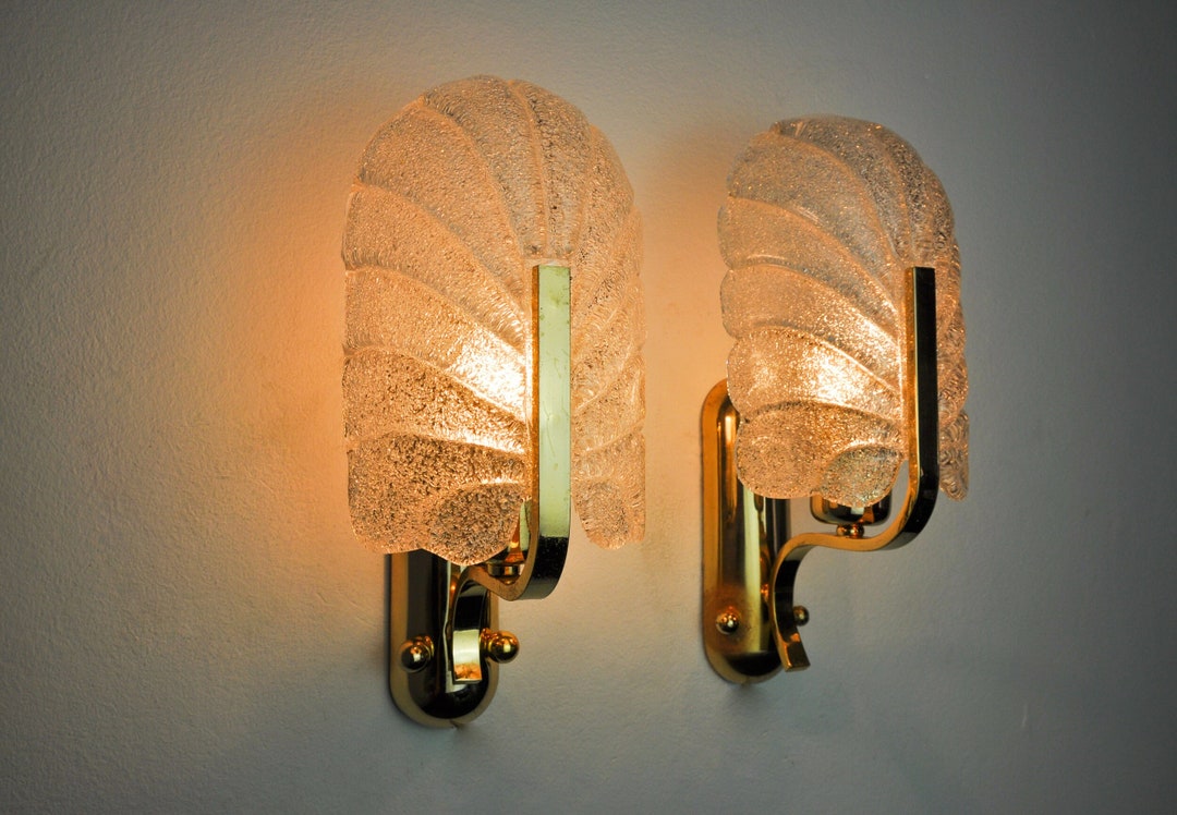 Pair of leaf Sconces by Carl Fagerlund, Murano Glass, Germany, 1970 - Etsy