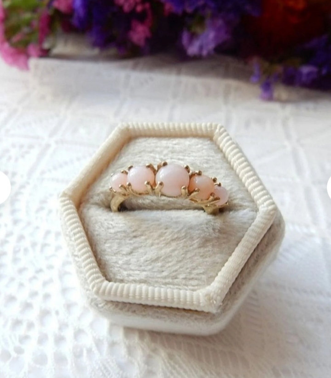 Rare Pink Opal Parrot Ring 18K Gold Plated Gemstone Ring - Etsy