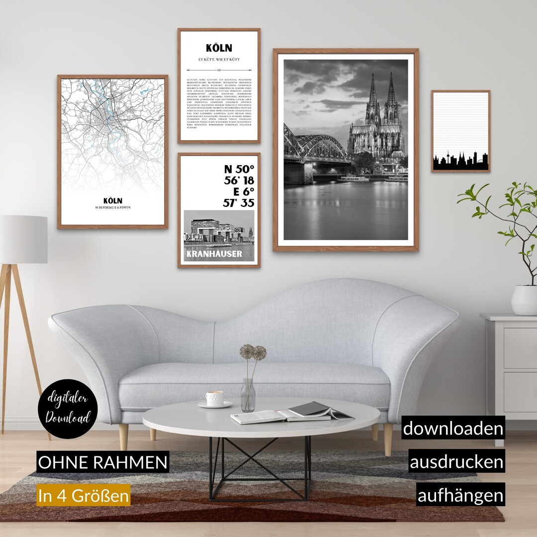 Cologne Poster Murals Cologne Coordinates Poster Cologne Printable Map ...