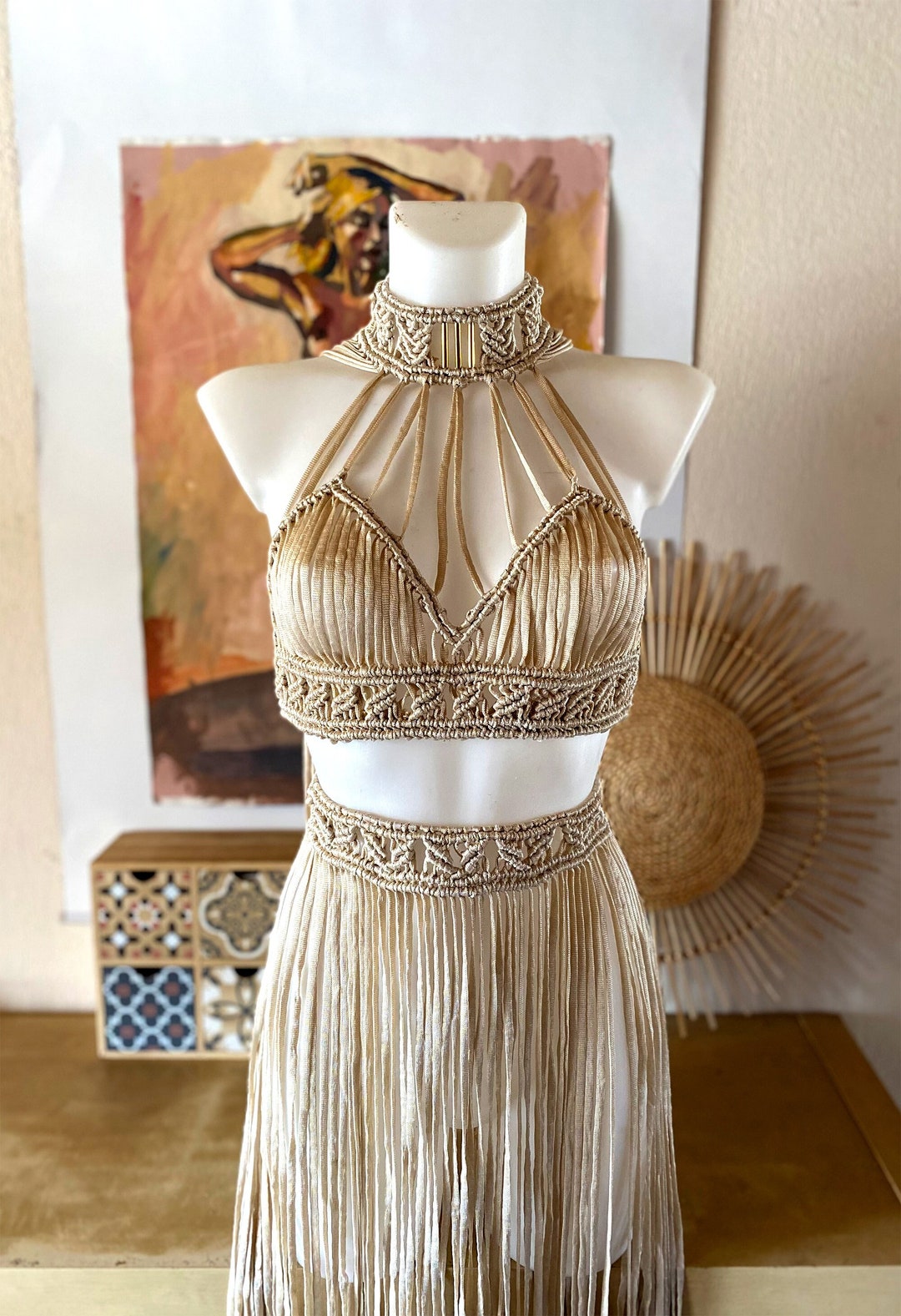 Festival Macrame Top, Macrame Skirt, Burning Man Clothing Woman ...