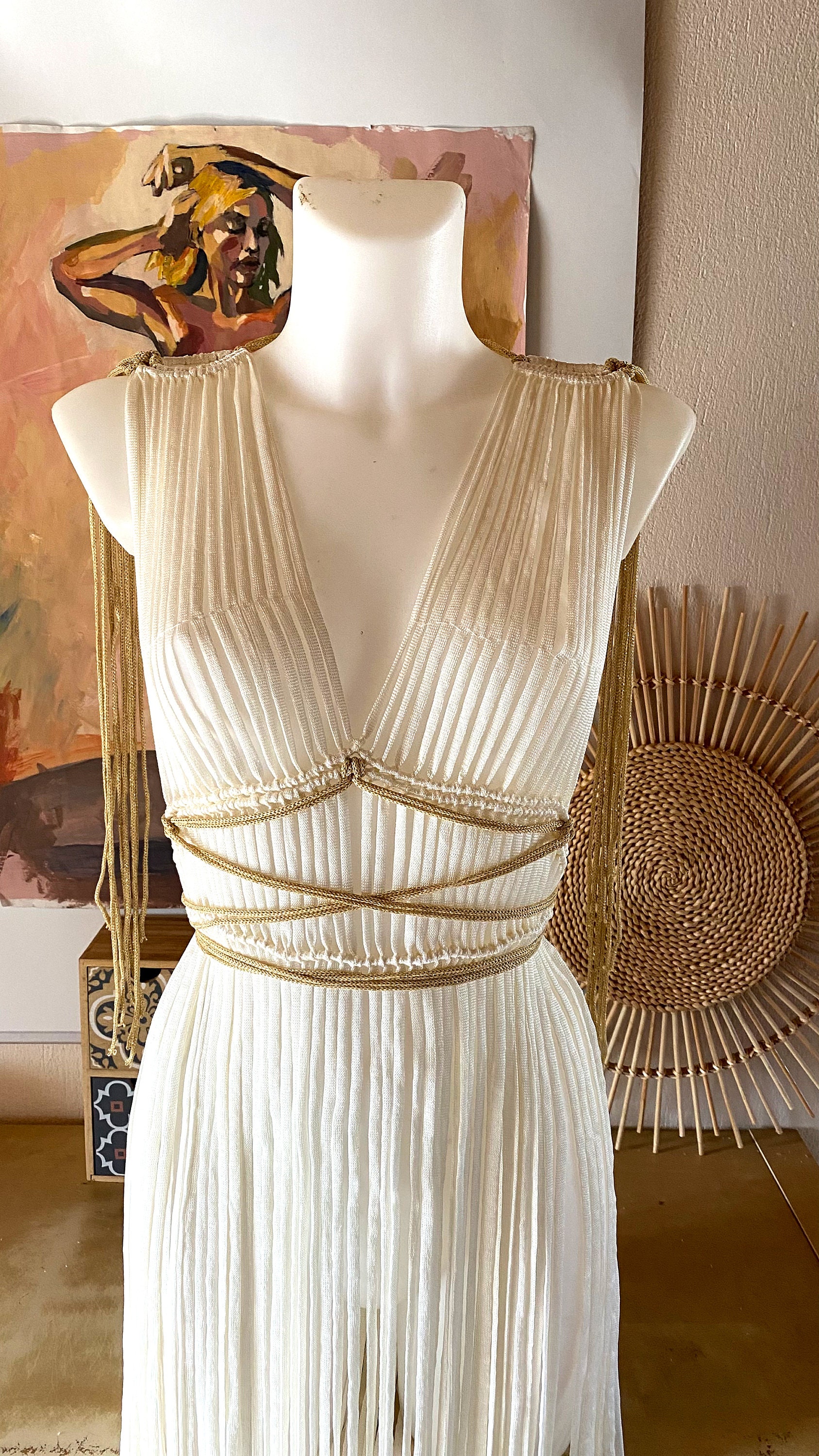 Greek Goddess Dress,grecian Dress,off White Boho Wedding Dress ...