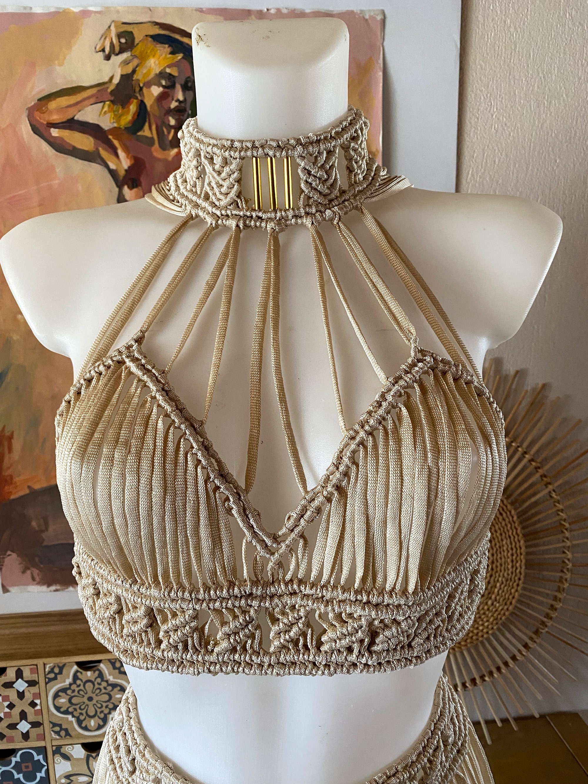 Festival Macrame Top Macrame Skirt Burning Man Clothing - Etsy