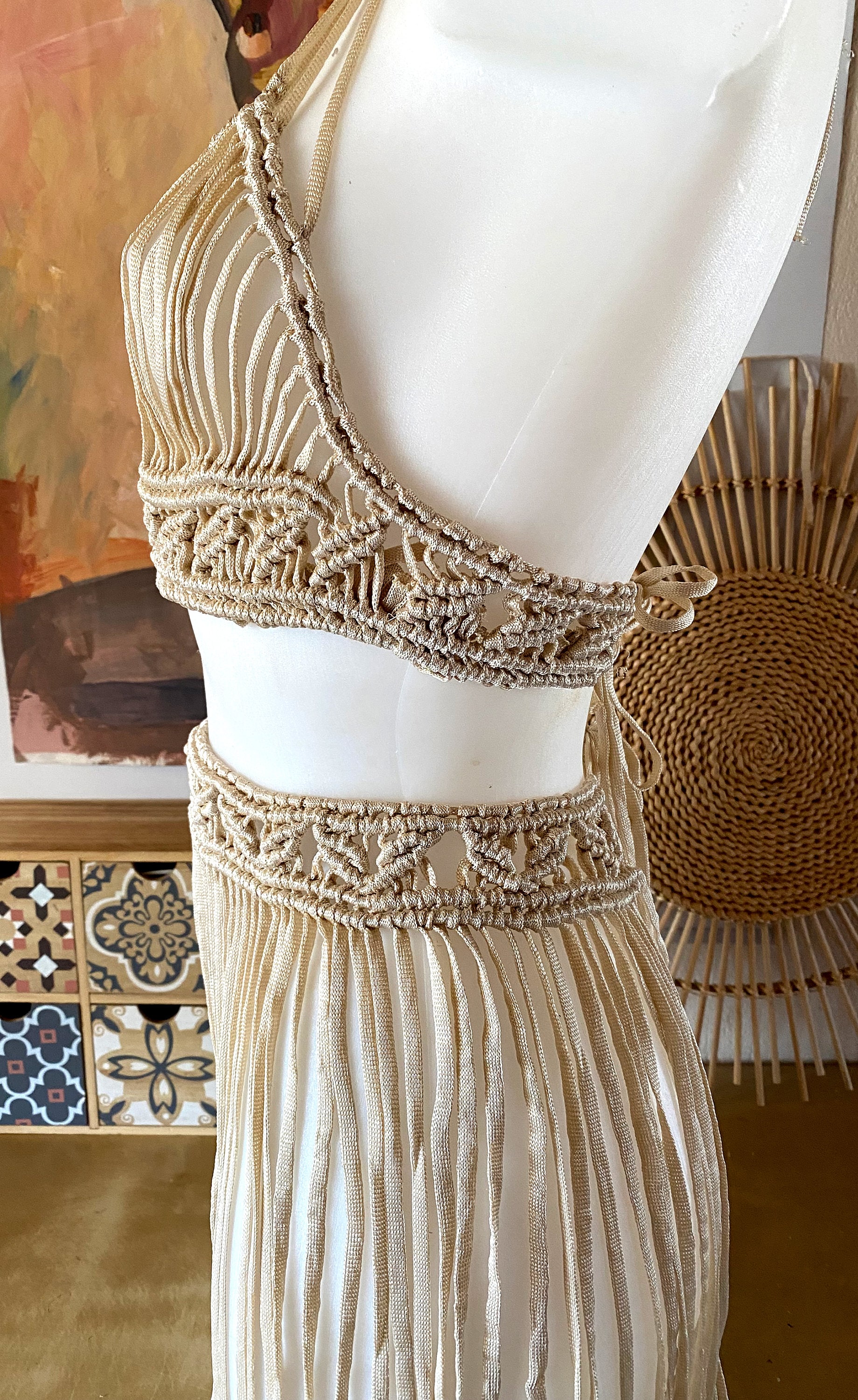 Festival Macrame Top Macrame Skirt Burning Man Clothing - Etsy