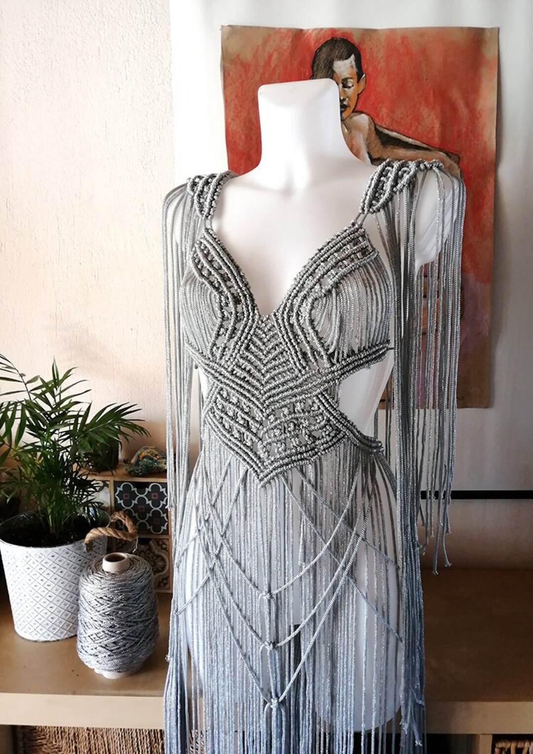 Rave Party Dress,festival Outfit Woman,silver Goddess Dress,festival ...