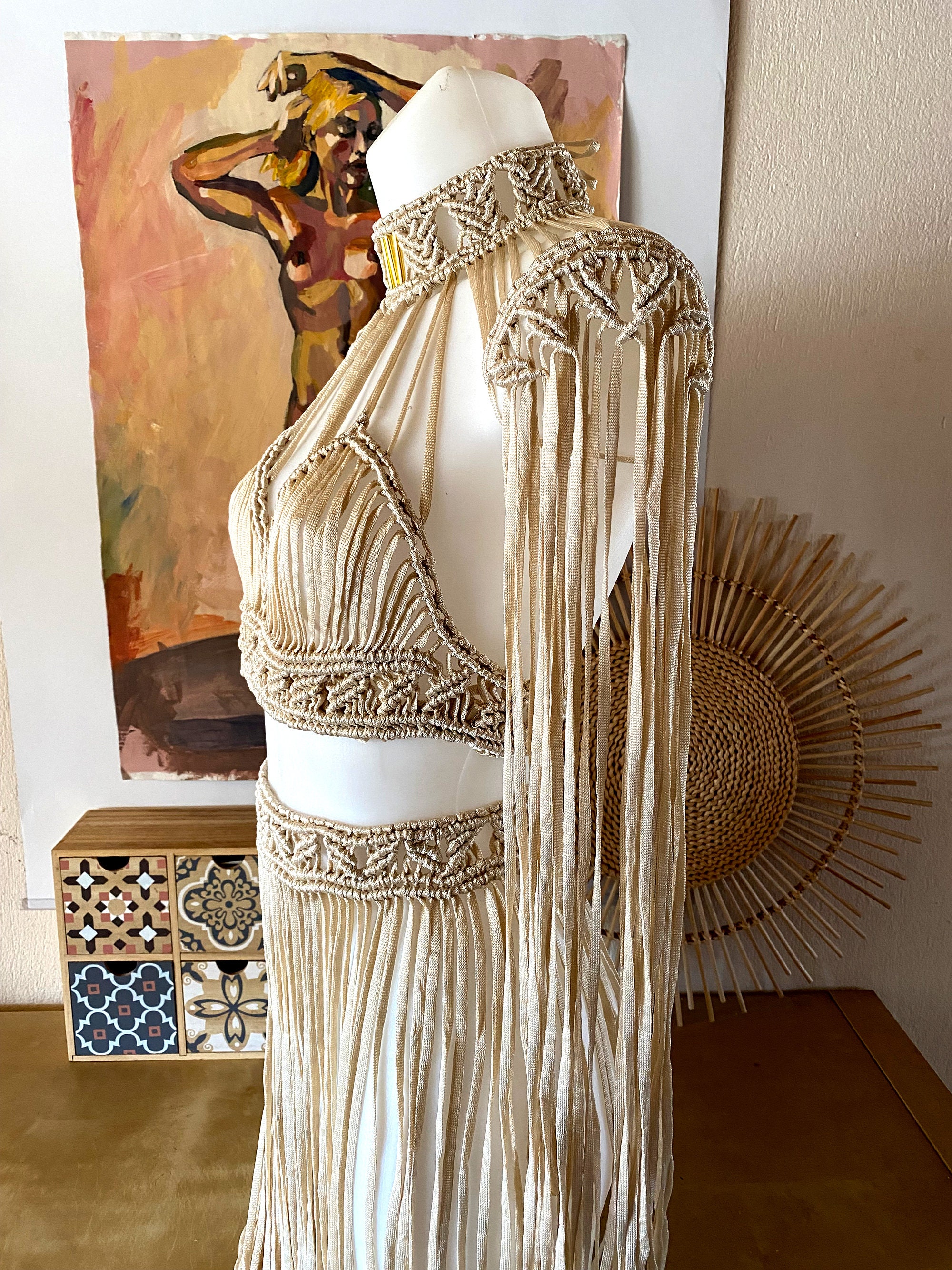 Festival Macrame Top and Macrame Shoulders, Festival Outfit Woman ...