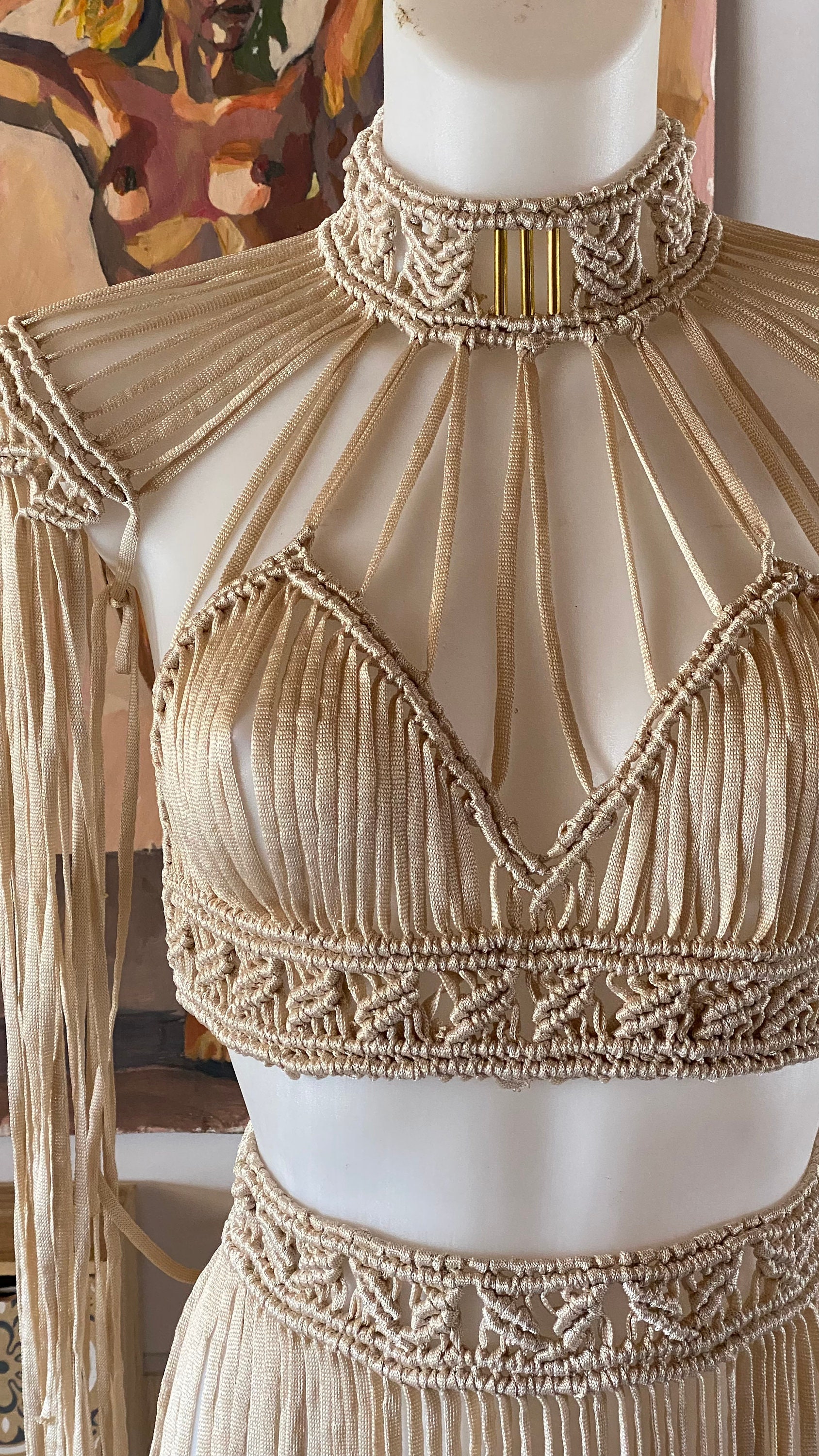 Festival Macrame Top and Macrame Shoulders, Festival Outfit Woman ...