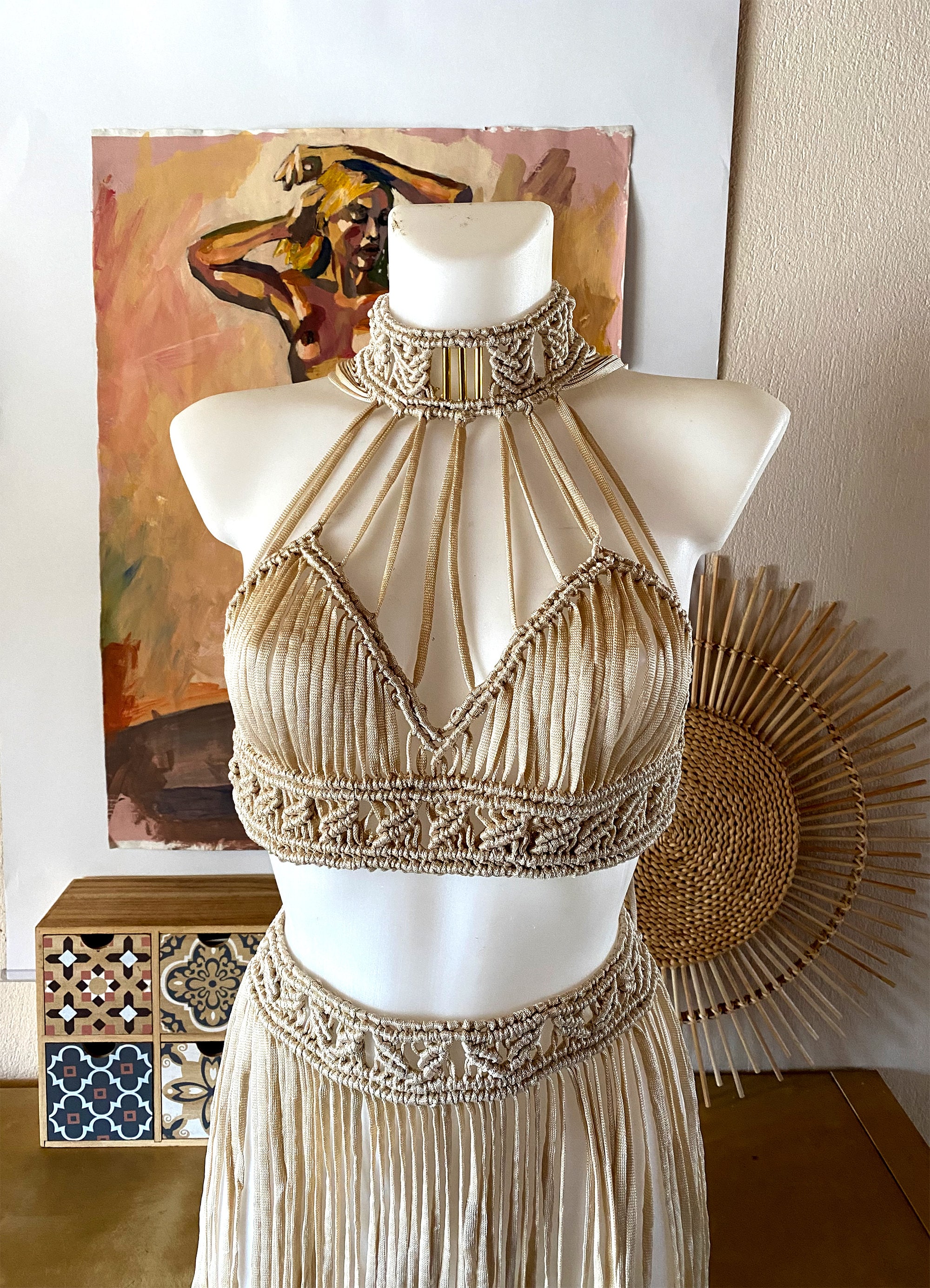 Festival Macrame Top Macrame Skirt Burning Man Clothing - Etsy