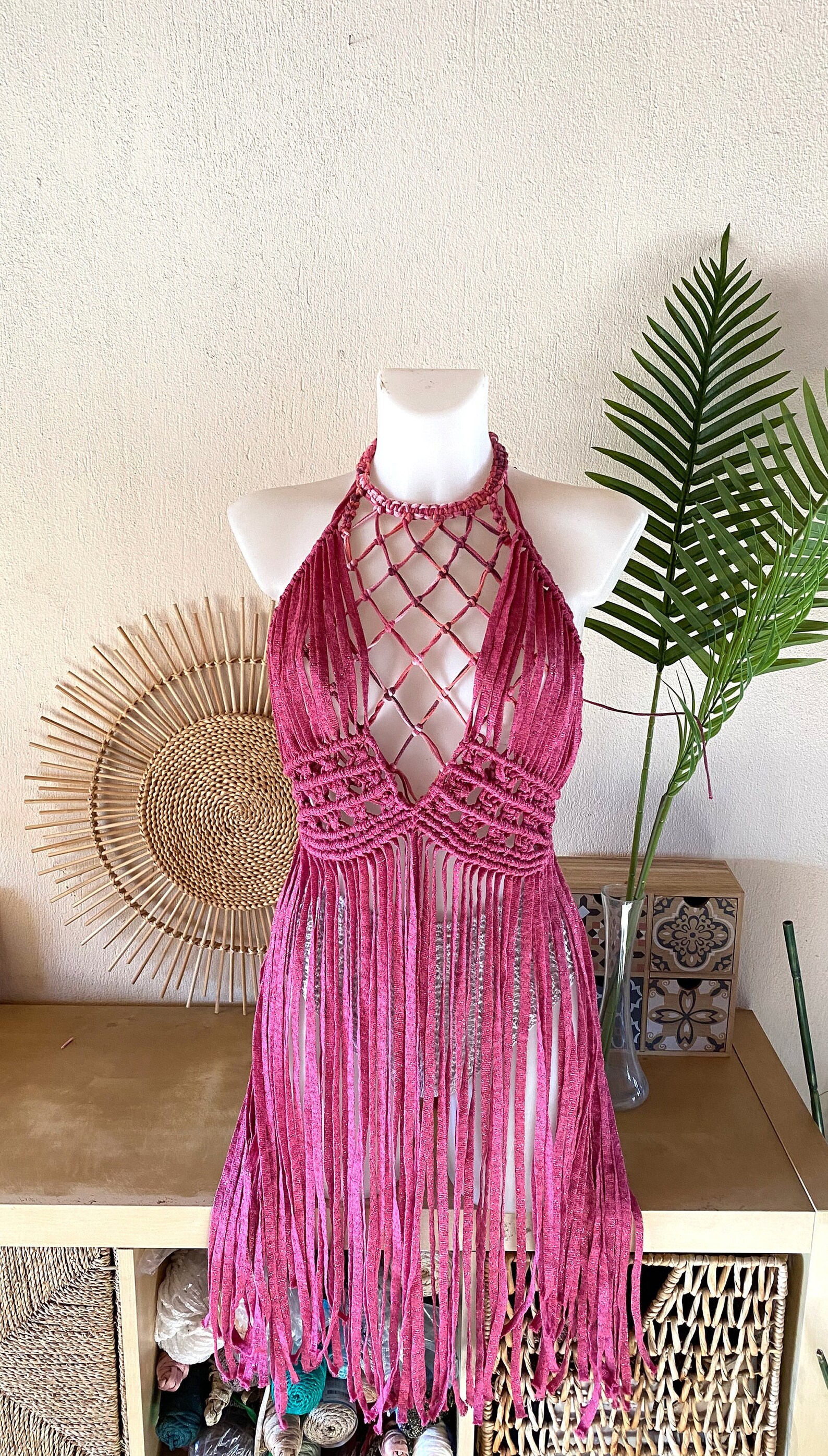 Festival Set Hot Pink Rave Dress Mesh Festival Top Festival - Etsy