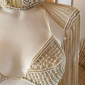 Festival Set of Macrame Bra, Macrame Skirt and Macrame Shoulders ...