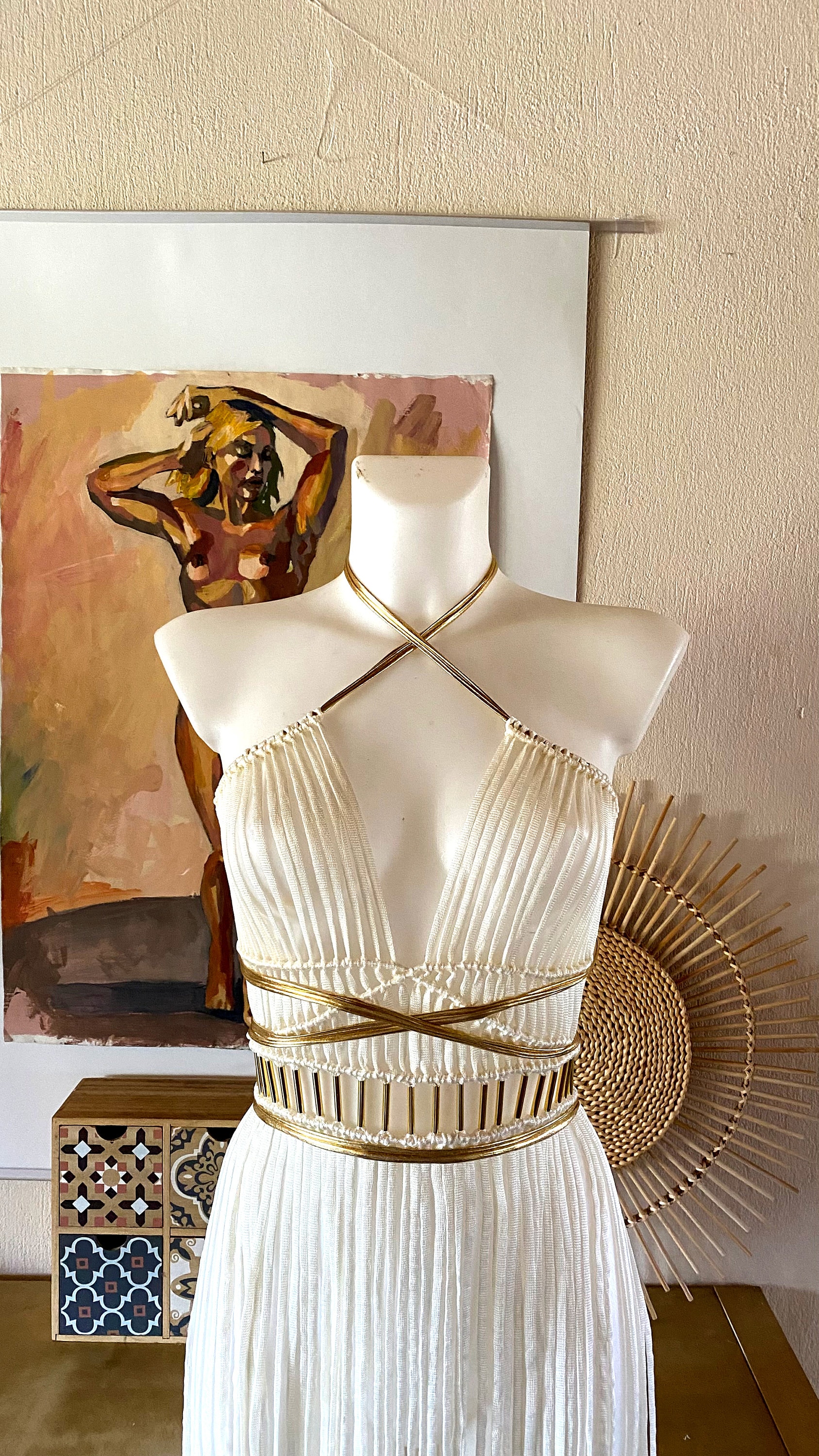 White Macrame Festival Dress, Goddess Rave Outfit - Etsy