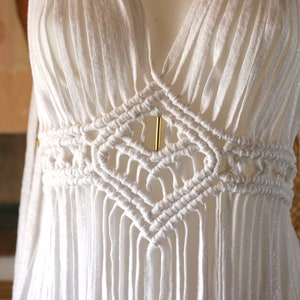 Macrame Wedding Dress, Beach Wedding Dress, White Goddess Dress ...