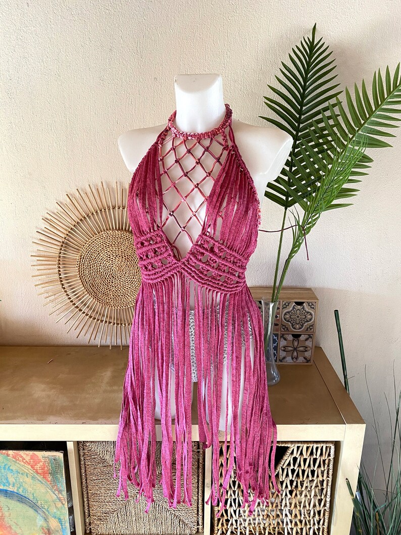 Festival Set Hot Pink Rave Dress Mesh Festival Top Festival - Etsy
