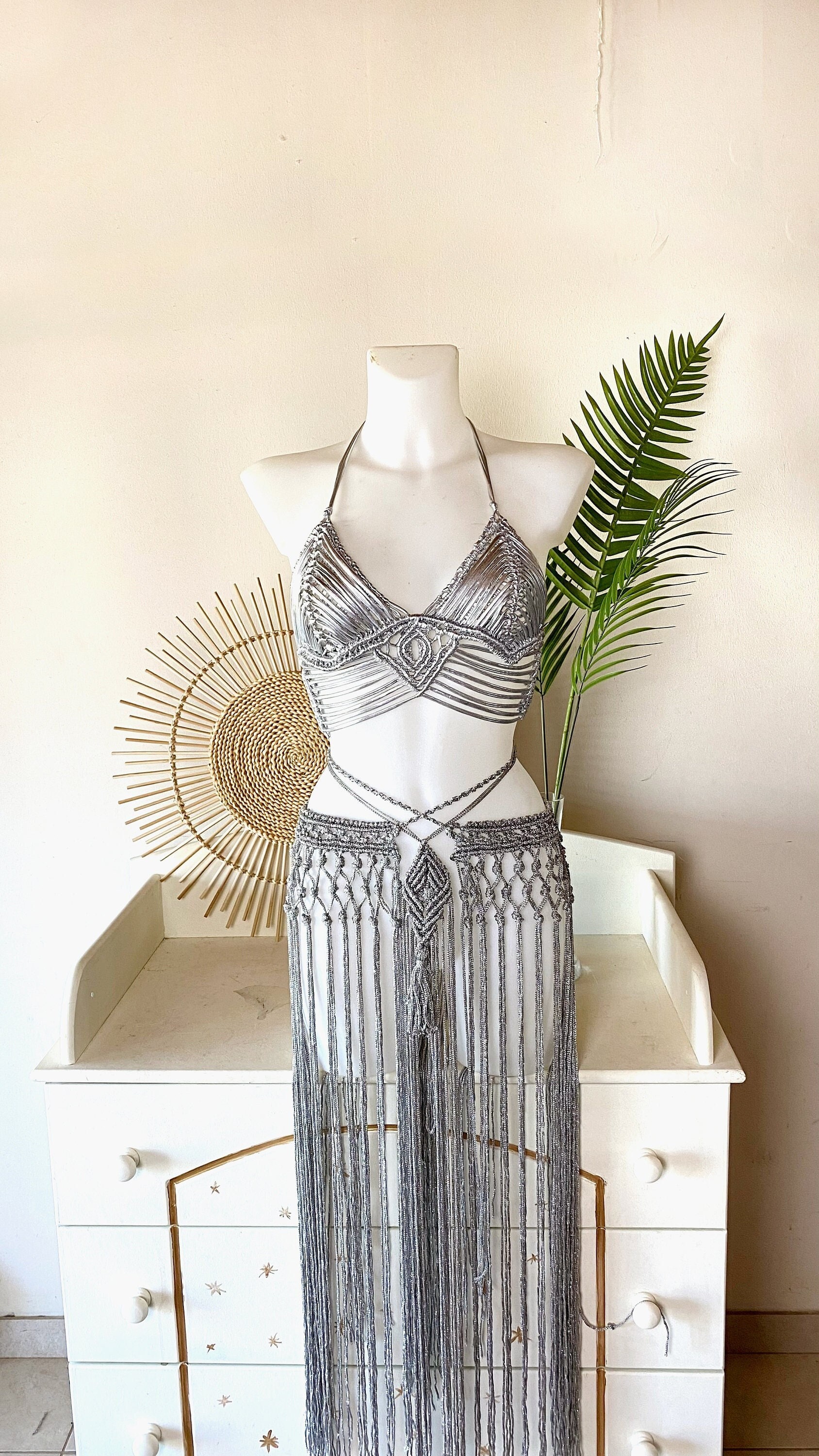 Silver Mettallic Rave Outfit Shiny Rave Set Glitter Sparkly - Etsy