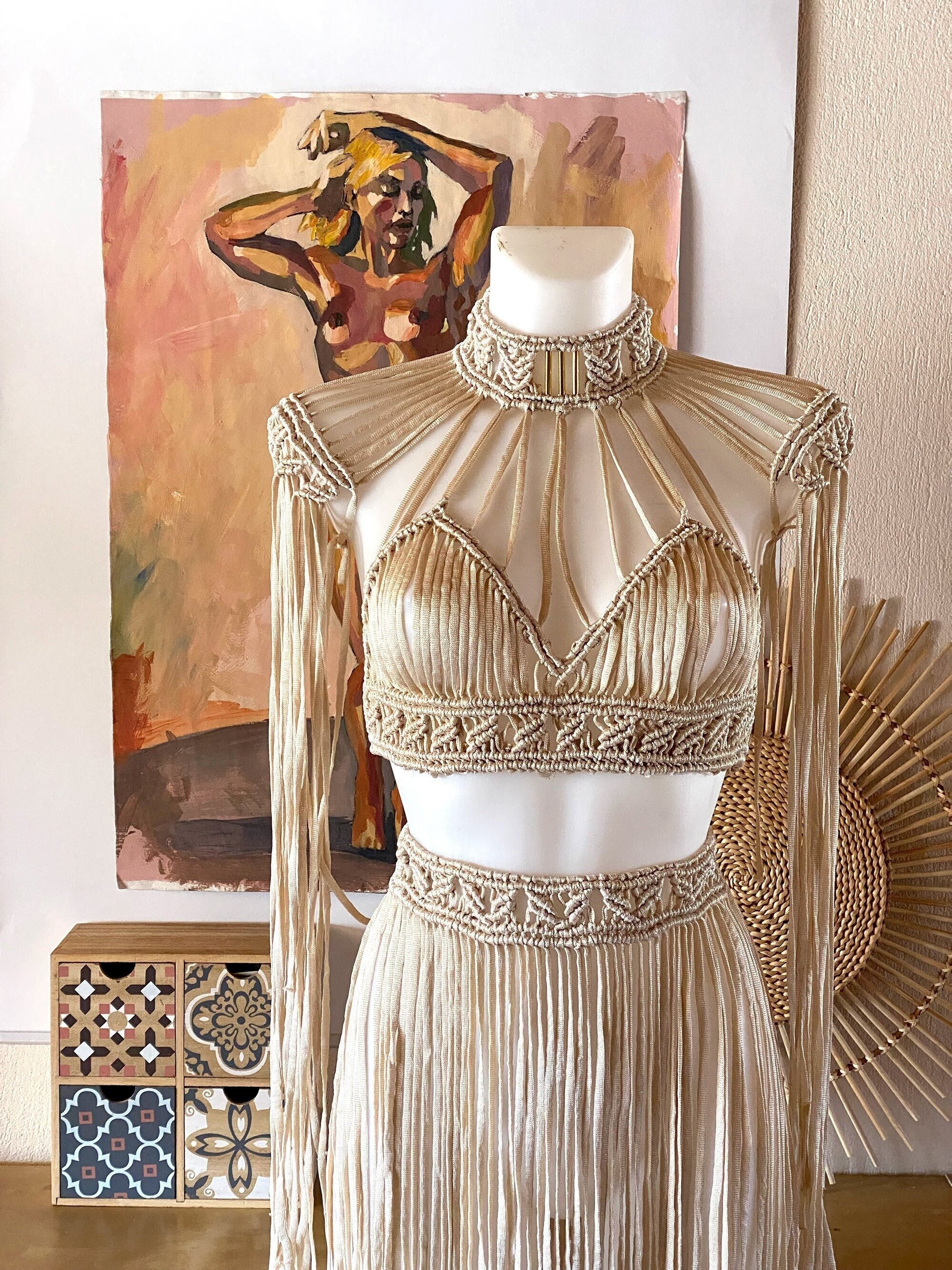 Festival Macrame Top and Macrame Shoulders, Festival Outfit Woman ...