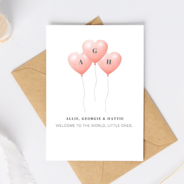 Baby Triplets Card - Etsy