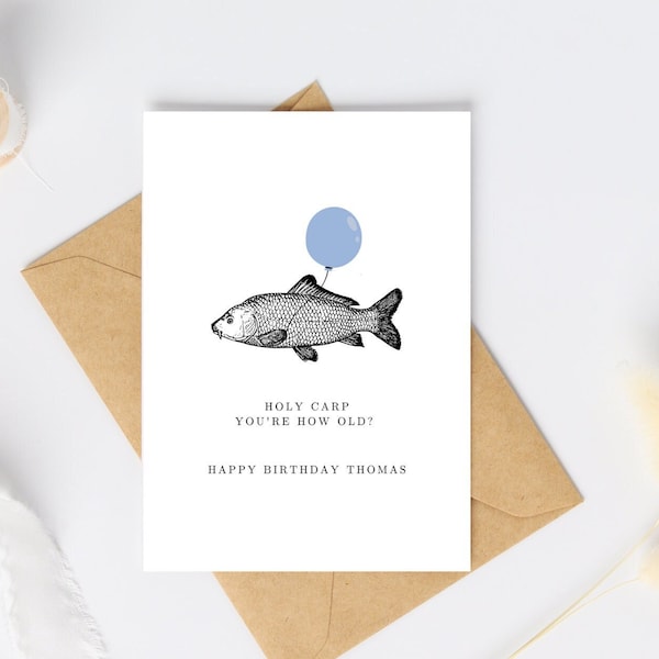 Carp Fishing Birthday Card - Etsy