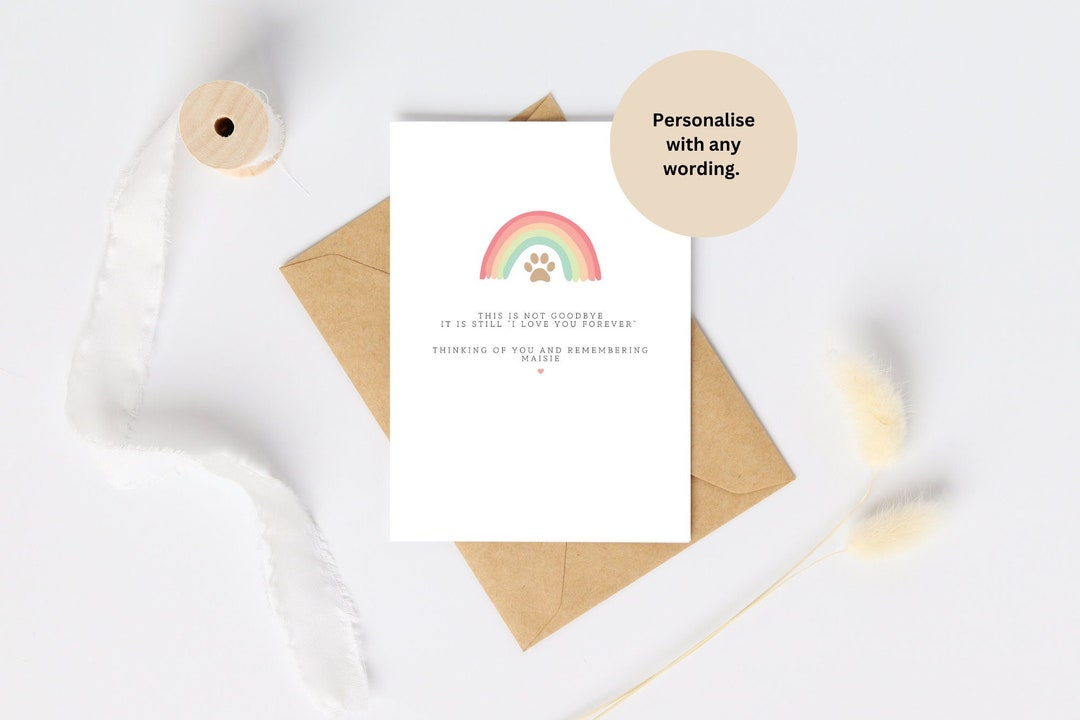 Rainbow Bridge Card, Pet Sympathy Card, Dog Sympathy, Pet Loss ...