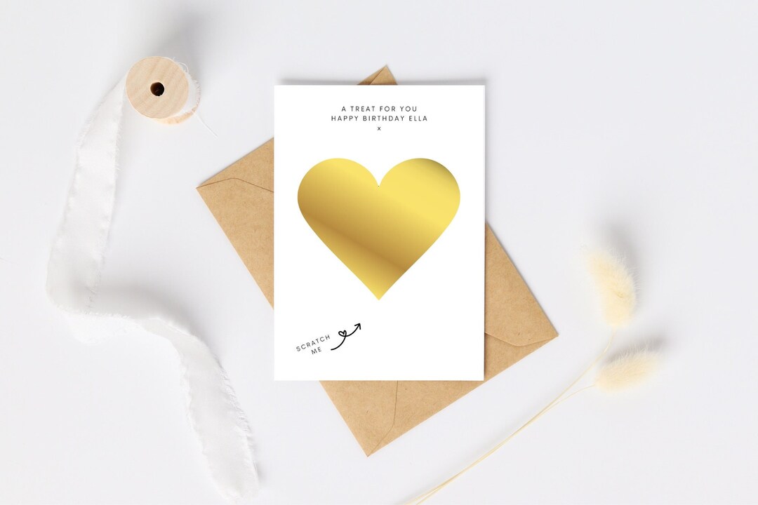 Personalised Scratch Reveal Card, Any Wording, Scratch Surprise ...