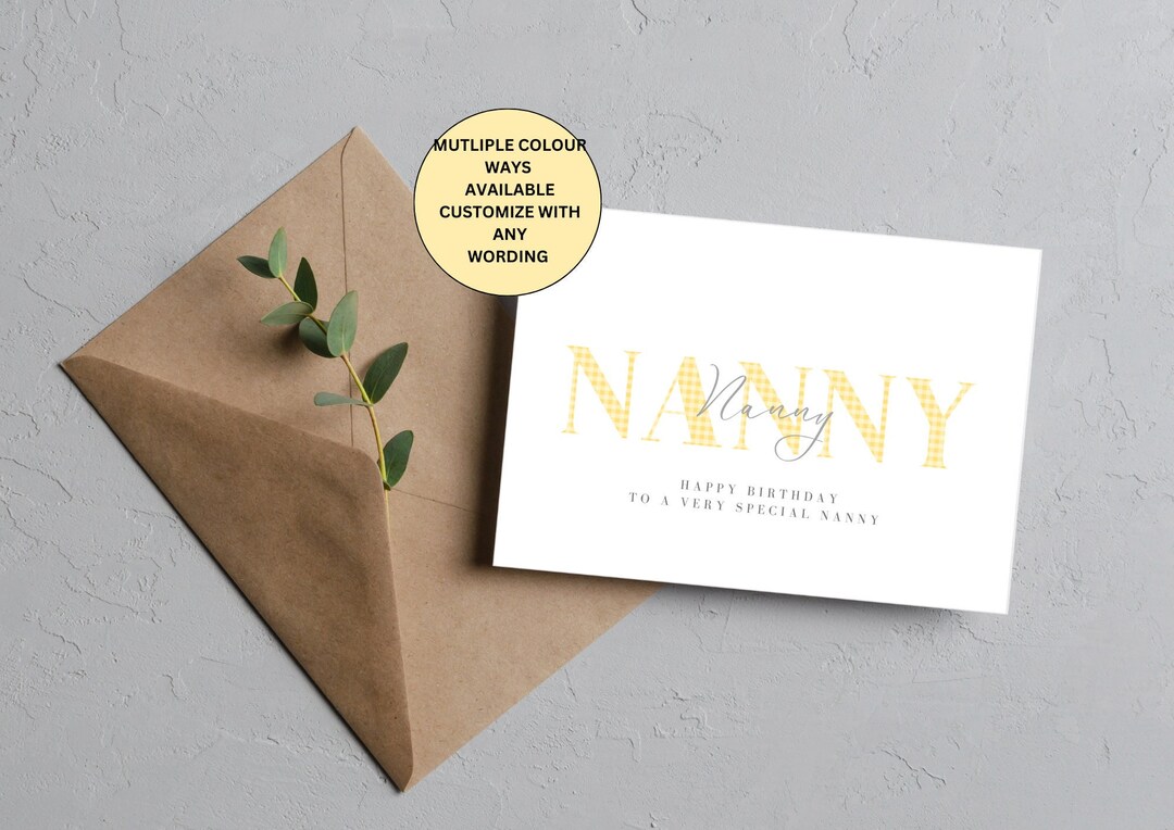 Personalised Nanny Birthday Card, Nanny, Nanny Birthday, Personalised ...