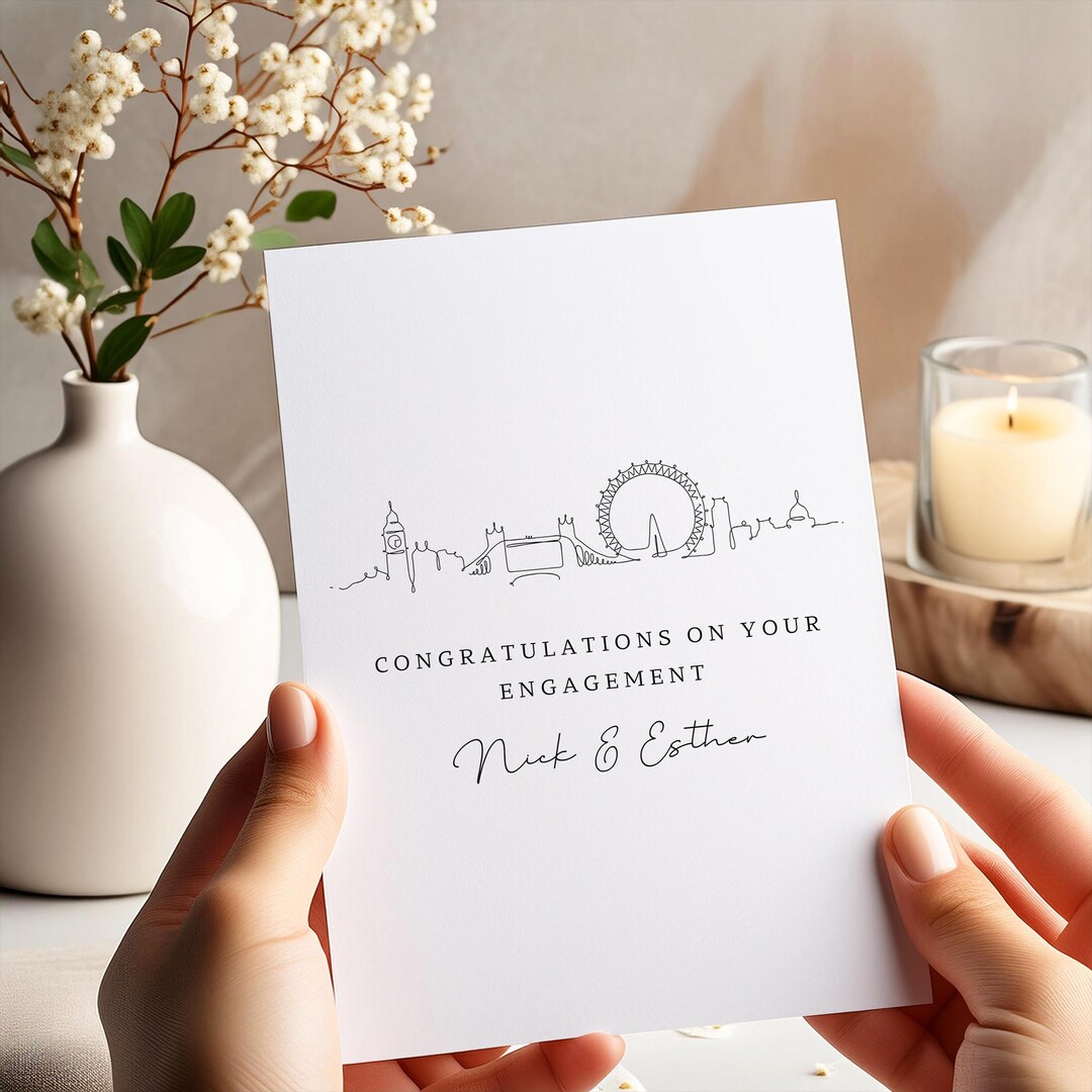 London Wedding Day Card, London Wedding, Wedding Day, Personalised ...