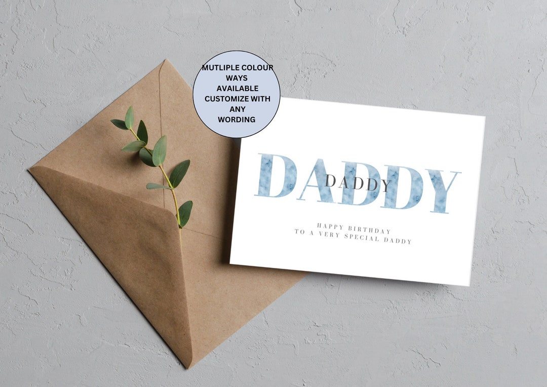 Personalised Daddy Birthday Card, Daddy, Daddy Birthday, Personalised ...
